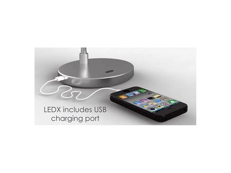 Esi Ergo Pixie Ledx Slv Small Profile Desk Top Led Task Light W Usb