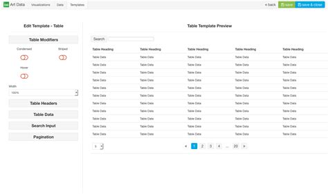 art data creating a table template