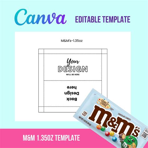 Candy Wrapper Template Editable Party Favor Canva Digital Template Candy Wrappers Candy