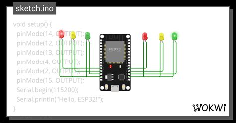 Traffic Light Wokwi Esp32 Stm32 Arduino Simulator