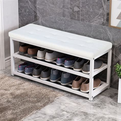 ชั้นวางรองเท้าพร้อมเบาะนั่ง ชั้นวางรองเท้านั่งได้ ชั้นวางรองเท้า ชั้นวางรองเท้าอเนกประสงค์ ชั้น