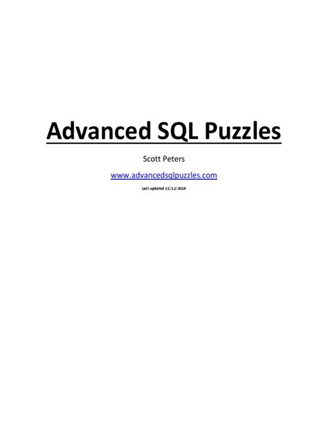 Advanced Sql Puzzles Pdf Computing Data Management
