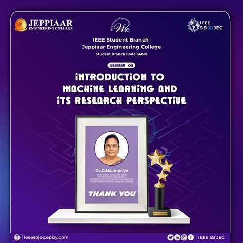 webinar on machine learning by wie dr g nalinipriya posted on the