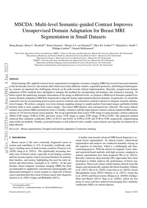 Pdf Mscda Multi Level Semantic Guided Contrast Improves Unsupervised