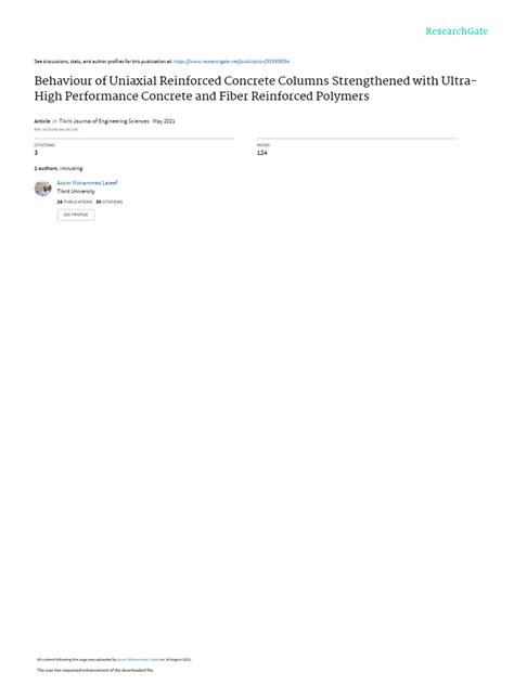Behaviour Of Uniaxial Reinforced Concrete Columns Strengthened With Ultra High Performance