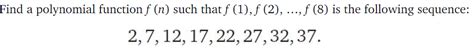 solved a find a polynomial function f n such that f 1 f