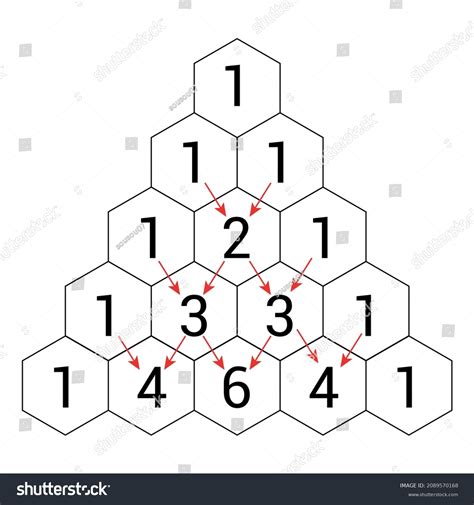 first five rows pascals triangle mathematics stock vector royalty free