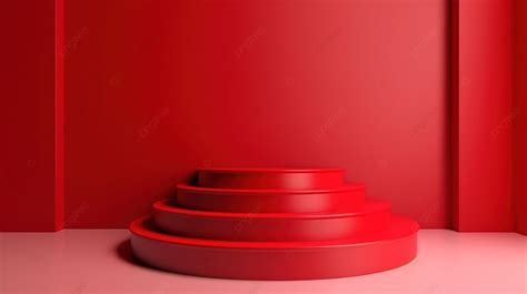 눈길을 끄는 제품 디스플레이 목업을 위한 레드 룸에 대한 연단의 3d 렌더링 최소한의 장면 유리 진열장 3d 스튜디오 배경 일러스트 및 사진 무료 다운로드 Pngtree
