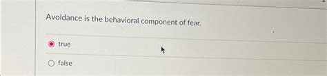 Solved Avoidance is the behavioral component of | Chegg.com