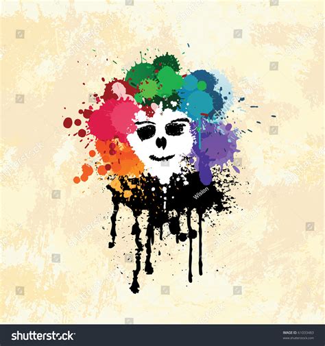 Colorful Splatter Face Stock Vector Royalty Free 61033483