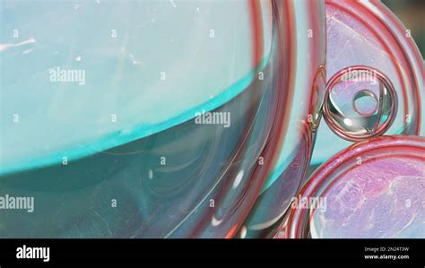 Cyber Pink Glass Spheres Overlapping Each Other Abstract Dramatic Modern Luxurious And