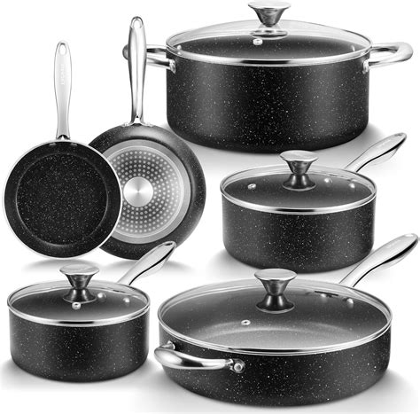 Nonstick Pots And Pans Set 10pcs Induction Hob Pan Set Induction
