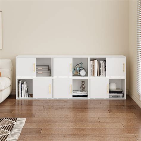 Ebern Designs Adavia 6 Cube Bookshelf Stackable Cubby Storage