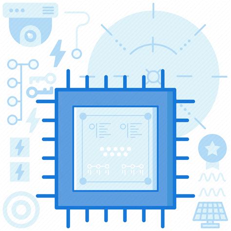 chip device electronic memory microchip technology icon download