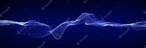 Premium Photo Digital Dynamic Particle Wave Flow Wavy Amplitude Sound