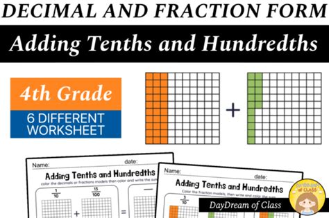 Adding Fractions And Decimal Worksheet Graphic By Daydream Of Class · Creative Fabrica