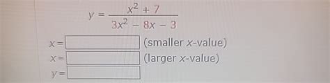 solved y x2 73x2 8x 3x smaller x value x larger