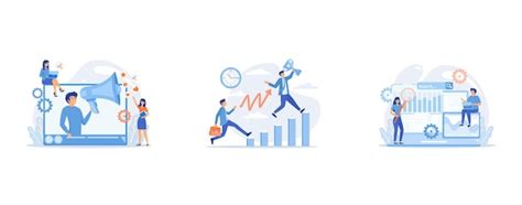 소셜 미디어 마케팅 디지털 프로모션 캠페인 개인 개발 및 목표 달성 Smm 프리미엄 벡터