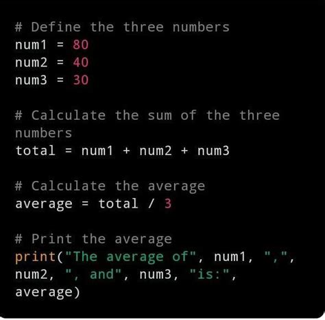 Write A Program To Find Average Of Three Numbers 804030please Tell Me