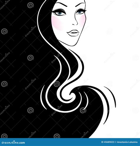 Silueta De La Mujer Hermosa Ilustración del Vector Ilustración de manera amor