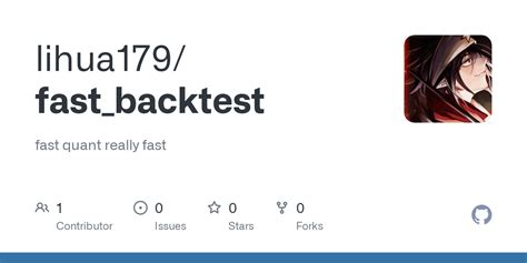 Github Lihua179fastbacktest Fast Quant Really Fast