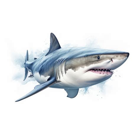 Premium Photo White Shark Vector Free Download In Fintan Magee Style