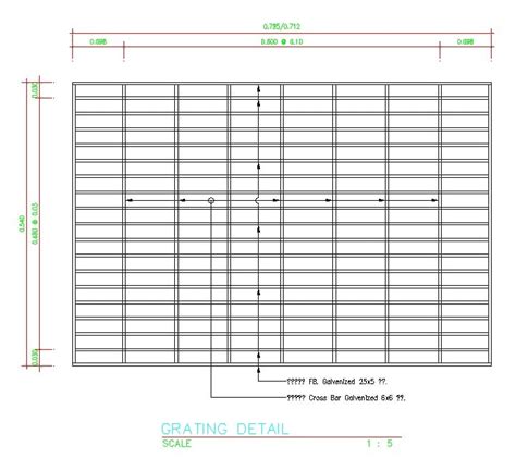 Front View Of Grating Section Details Is Given In This 2d Autocad Drawing Dwg File Download The