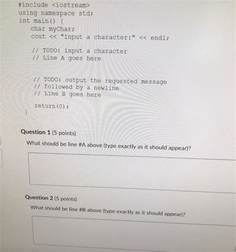 Solved Include Using Namespace Std Int Main Char