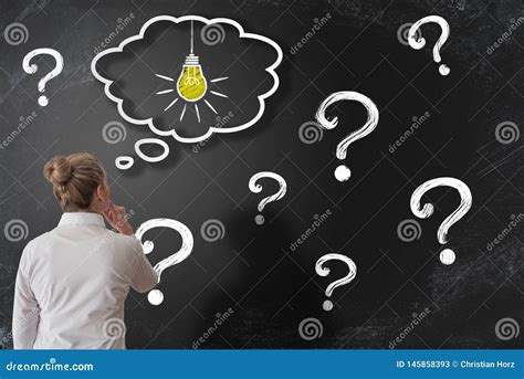 finding solution to problem or answer to question concept stock