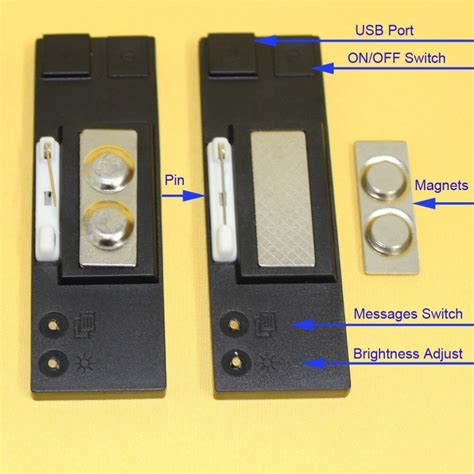 RED LED Name Badge Tag Programmable Sign Moving LE Vicedeal