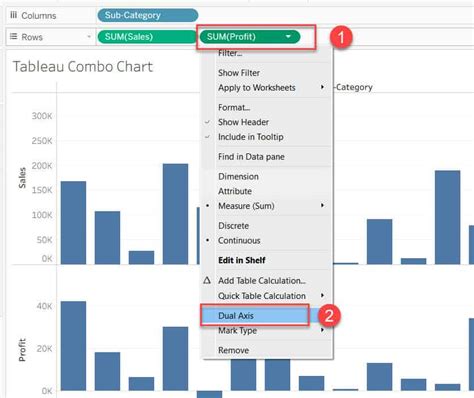Create Tableau Combination Chart