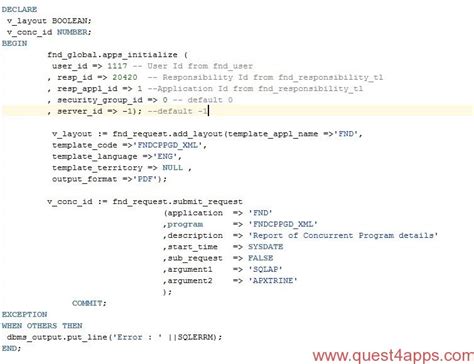Submit Xml Publisher Report From Plsql Quest4apps