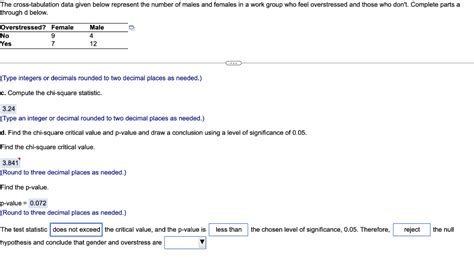 solved the cross tabulation data given below represent the