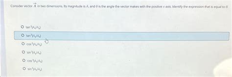 Solved Consider Vector Veca ﻿in Two Dimensions Its