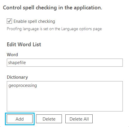 Set Proofing OptionsArcGIS Pro Documentation