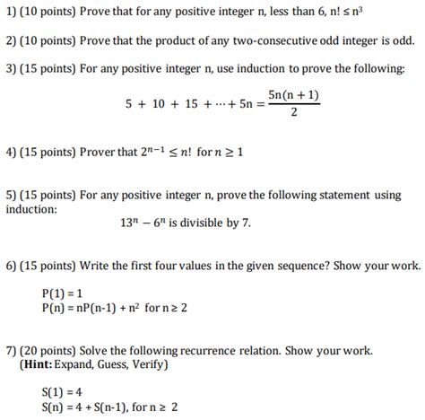 1 10 Points Prove That For Any Positive Integer N