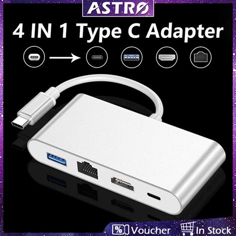 Astro In Type C Multifunction Converter Usb C To Hdmi Usb Adapter With Fast Charging Port