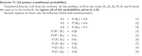 Solved Exercise Points Conditional Probability Chegg