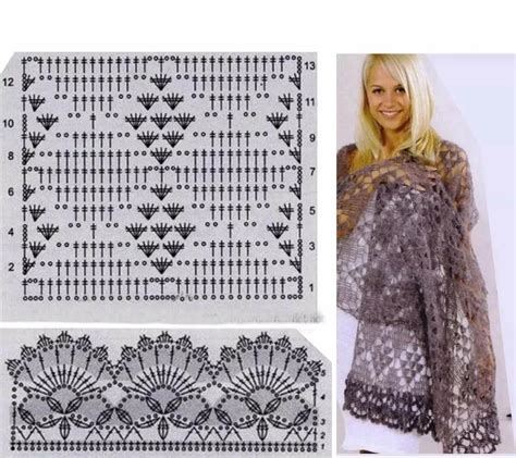 Как связать палантин крючком для начинающих схемы пошаговое описание