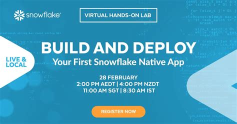 Snowflake On Linkedin Virtual Hands On Lab Build And Deploy Your First Snowflake Native App