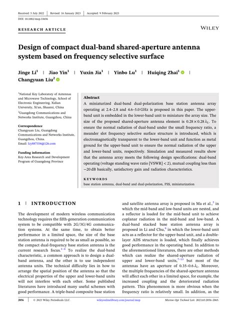 Design Of Compact Dual‐band Shared‐aperture Antenna System Based On
