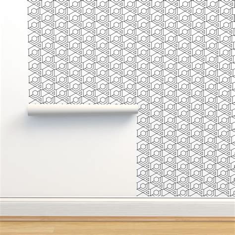 modern interlocking hexagons wallpaper spoonflower