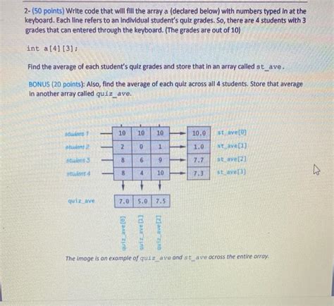 Solved 2 50 Points Write Code That Will Fill The Array A