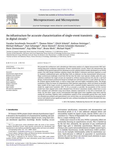 Pdf An Infrastructure For Accurate Characterization Of Single Event