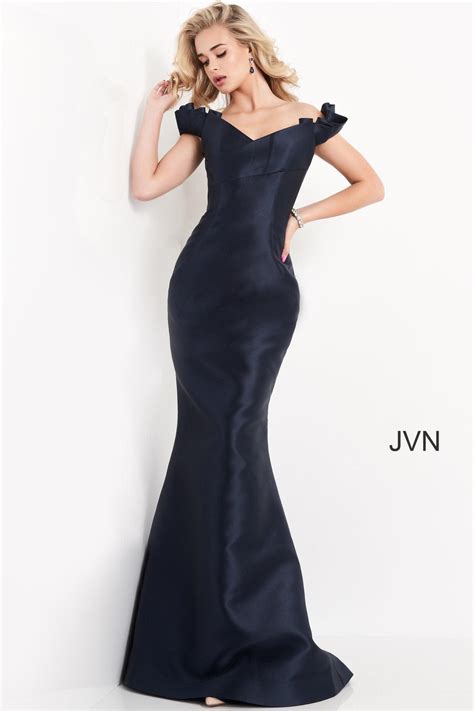 Black Jovani 04717 Off Shoulder Mermaid Long Prom Dress For 517 0