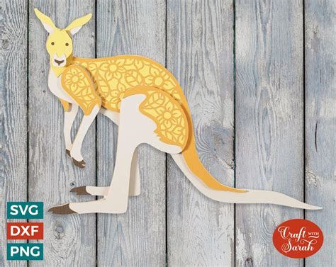 Kangaroo SVG Layered Kangaroo Cutting File Etsy