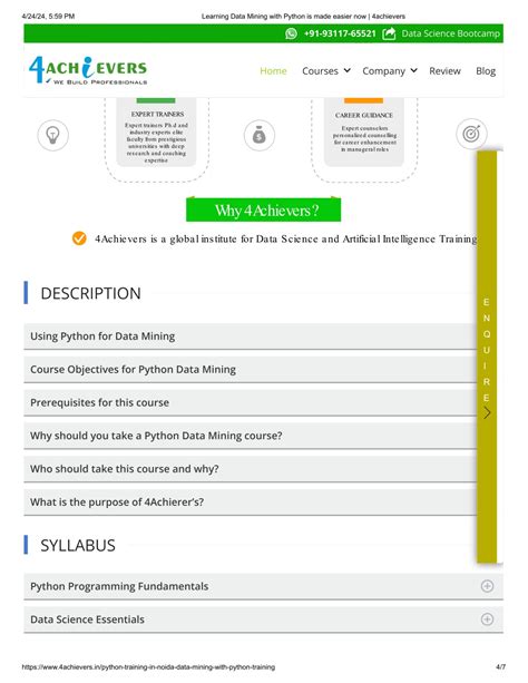 Ppt Python For Data Mining In Noida 4achievers Powerpoint
