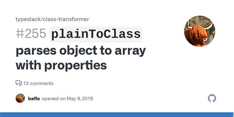 `plaintoclass` parses object to array with properties · issue 255
