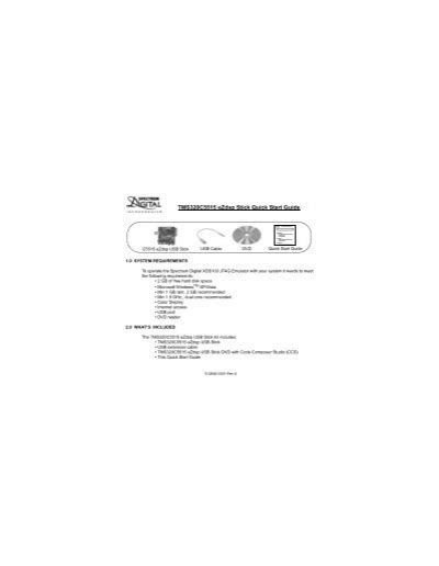 tms320c5515 ezdsp stick quick start guide spectrum digital
