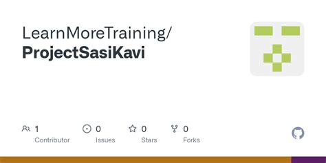GitHub LearnMoreTraining ProjectSasiKavi